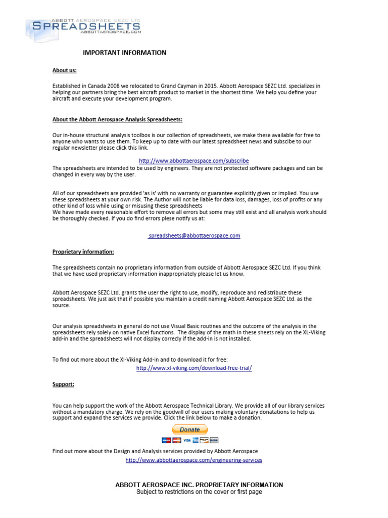 Abbott Aerospace Analysis Tools | PDF | Spreadsheet | Proprietary Software