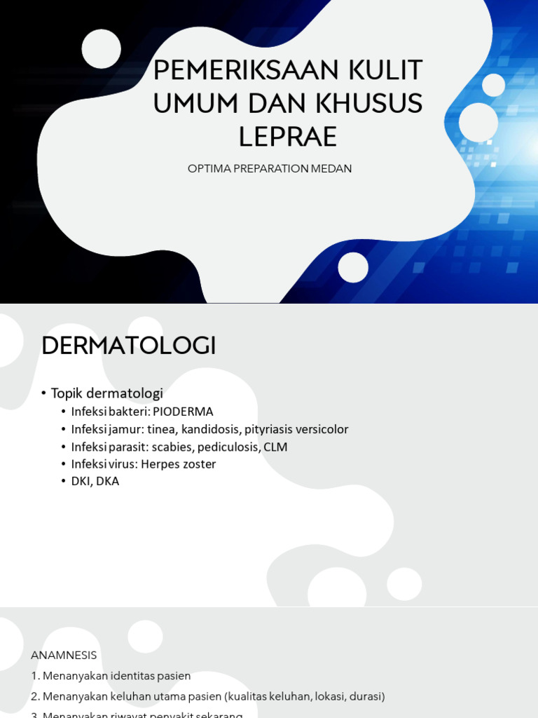 Osce Pemeriksaan Kulit Umum Dan Khusus Leprae | PDF