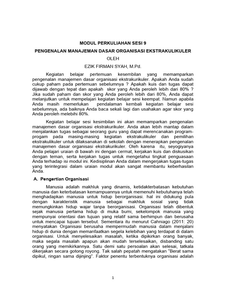 Modul Perkuliahan Sesi 9 | PDF