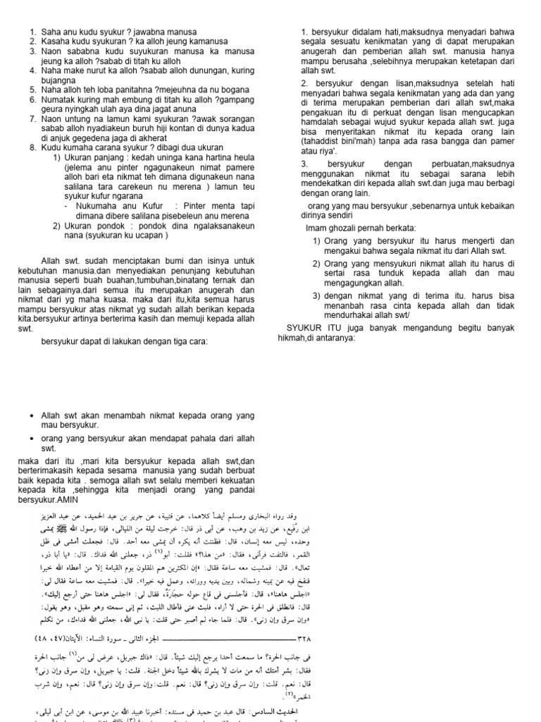 Saha Anu Kudu Syukur | PDF