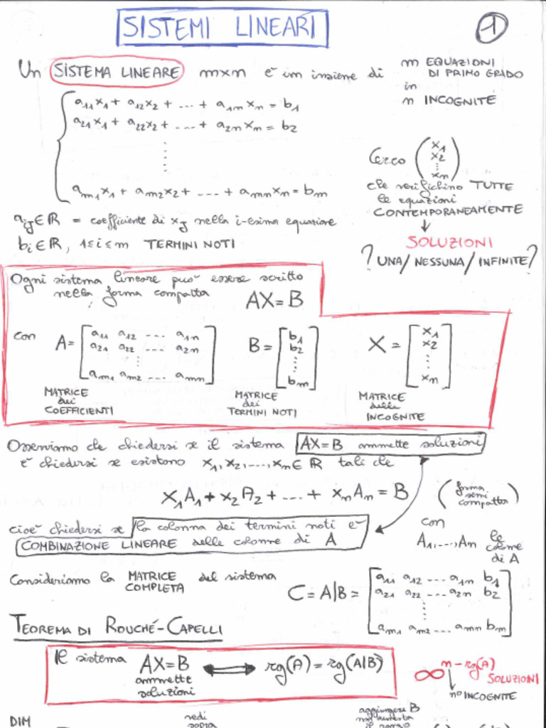 Sistemi Lineari | PDF