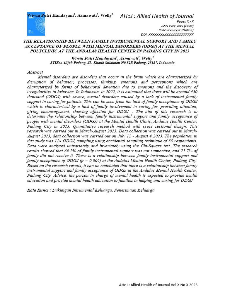 Manuscript Wiwin Putri Handayani Inggris | PDF | Mental Disorder ...