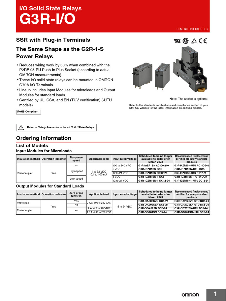 j235 G3r-I o Solid State Relays OMRON | PDF | Technology & Engineering