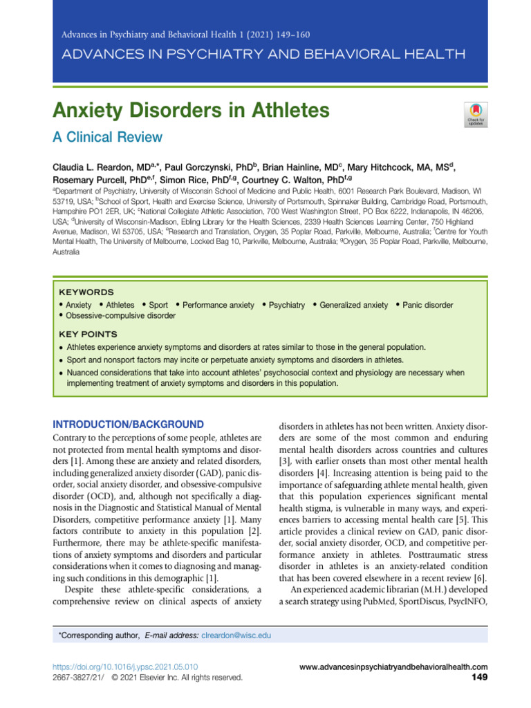 Assignment 3 S2667382721000107 | PDF | Anxiety Disorder | Mental Disorder