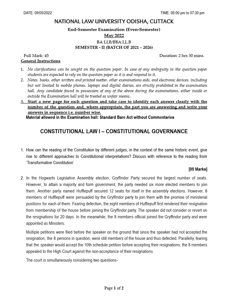 Constitutional Law | PDF | Political Law | Common Law