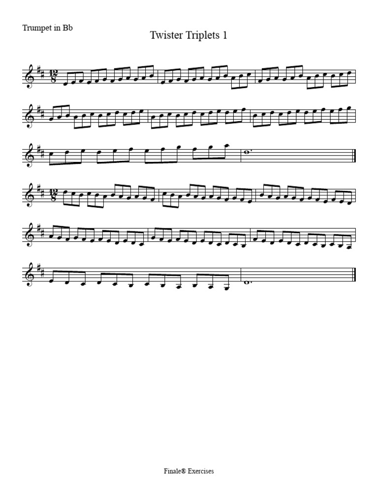 Twister Triplets 1 - Trumpet in Bb (1) | PDF