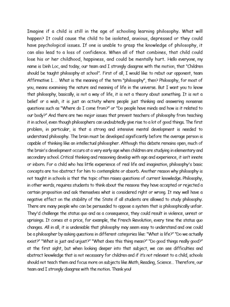 Philosophy Debate | PDF