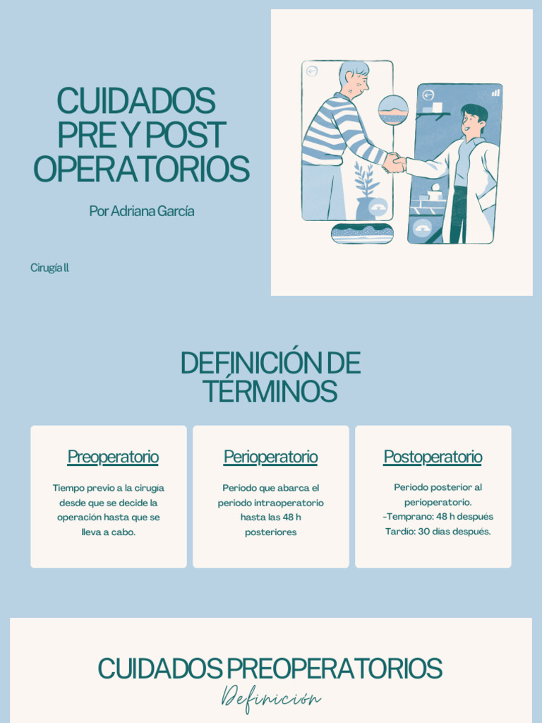 Cuidados Pre y Post Operatorios AG | PDF | Perioperatorio | Ciencias de la Salud