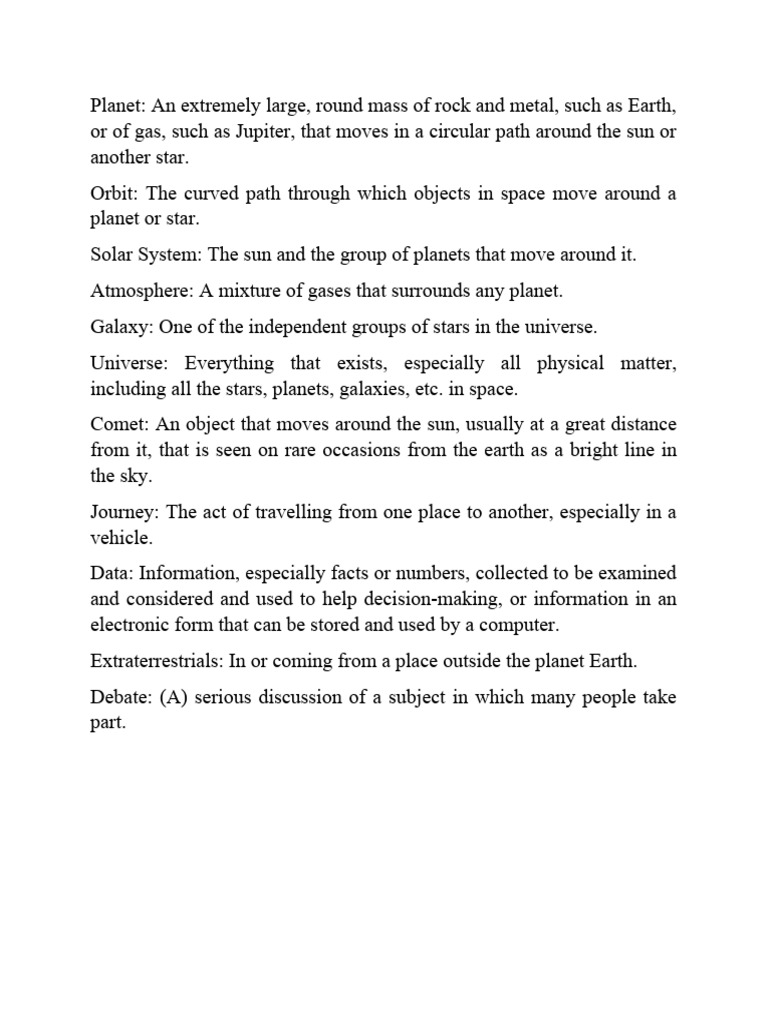 Vocabulary 1 - Unit 4 - Our World 5 | PDF