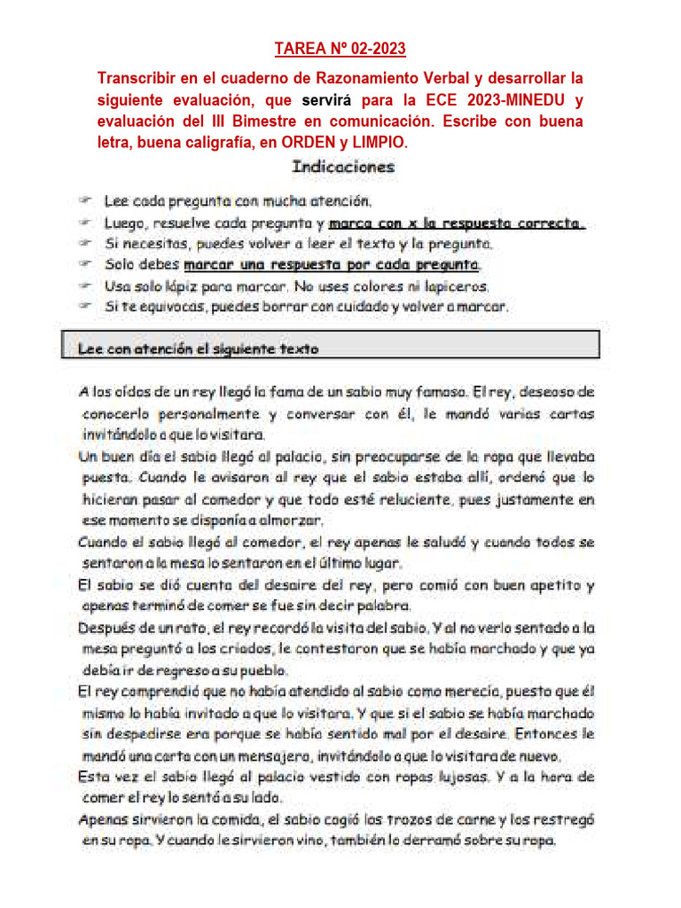 EVALUACION DE COMUNICACIÓN TIPO ECE 2023 (2) | PDF