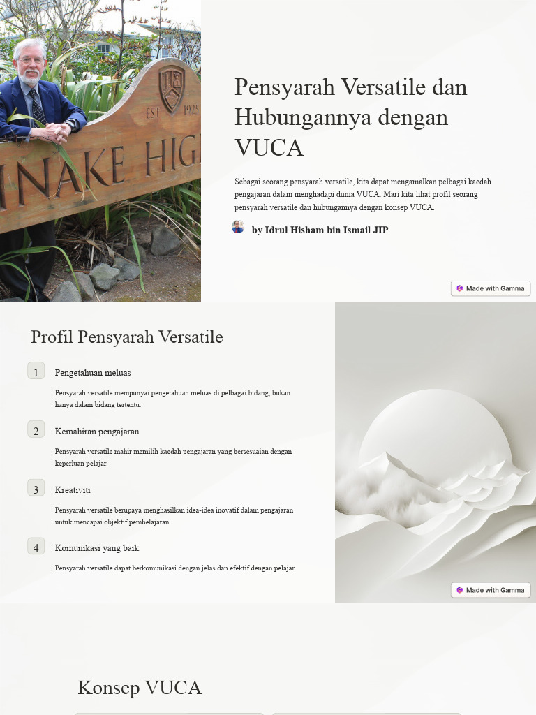 Pensyarah Versatile Dan Hubungannya Dengan VUCA | PDF