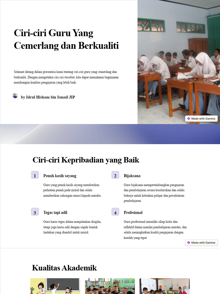 Ciri Ciri Guru Yang Cemerlang Dan Berkualiti | PDF | Karier & Perkembangan