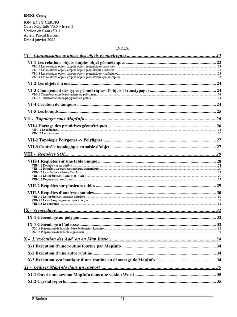 MapInfo 2 | PDF | Microsoft Word | SQL