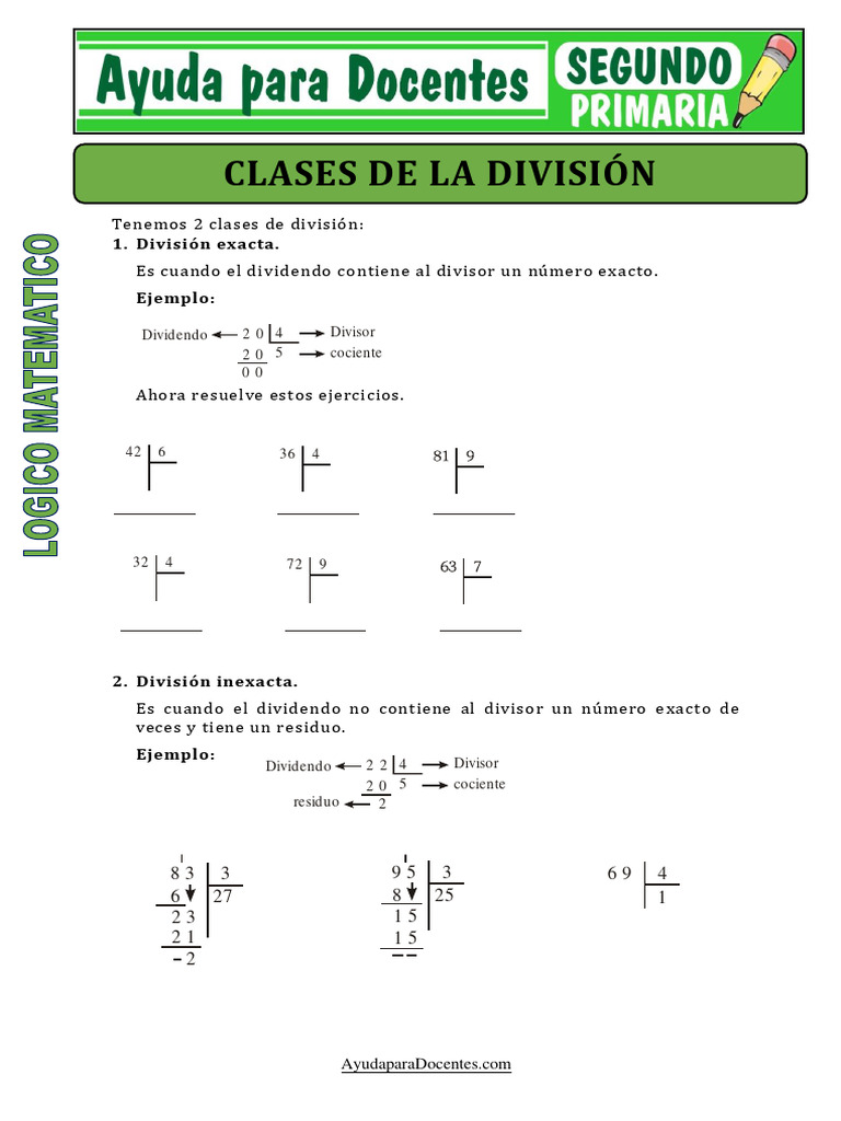 Clases-de-Division-para-Segundo-de-Primaria | PDF | División ...