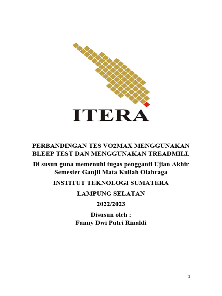 Perbandingan Tes Vo2max Menggunakan Bleep Test Dan Menggunakan ...