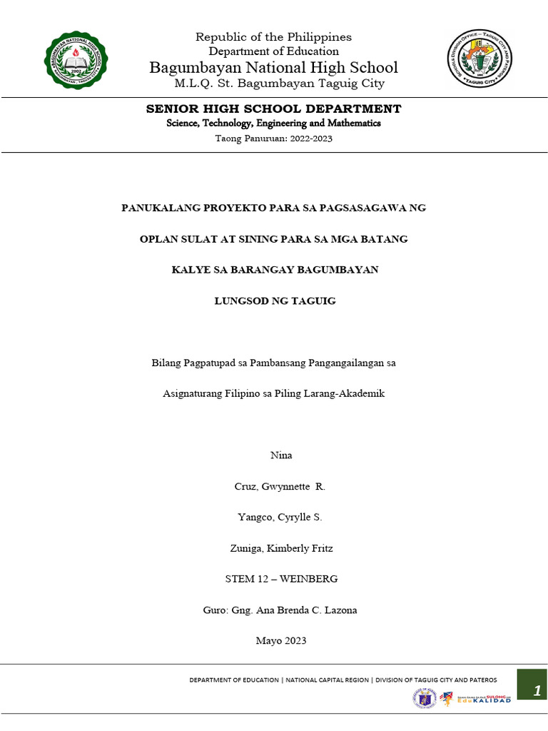 FPL Panukalang Proyekto | PDF