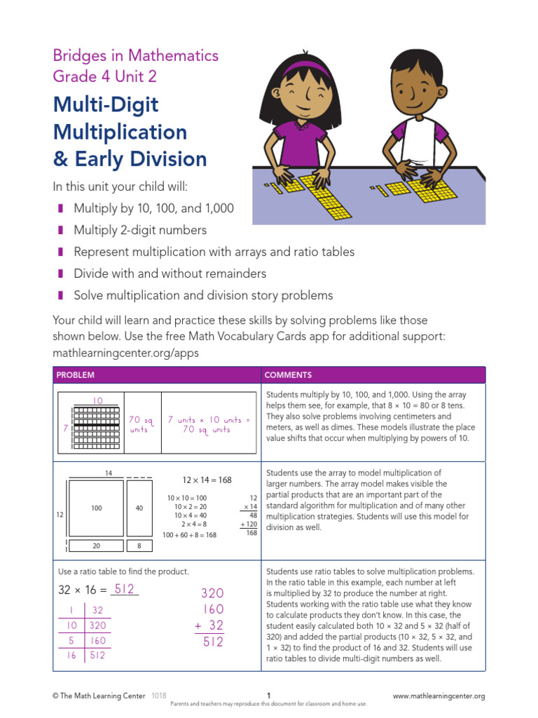 Unit 2 Family Letter | PDF | Multiplication | Matrix (Mathematics)