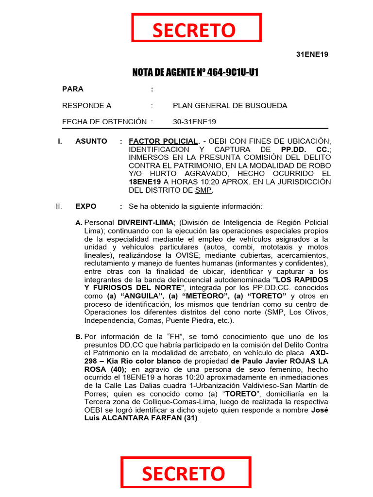 Nota de Agente - 2 | PDF