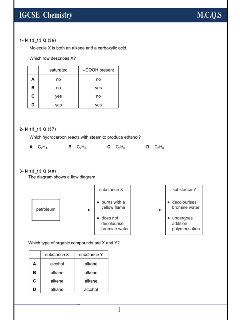 IGCSE Chemistry | PDF