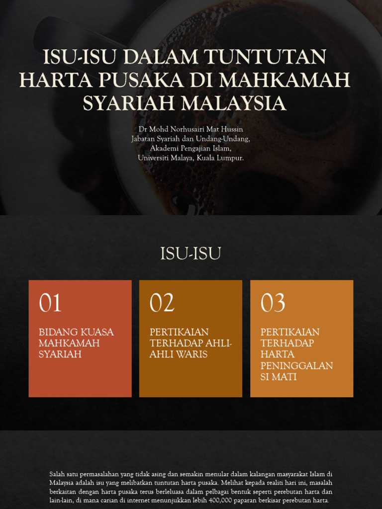 Isu-Isu Dalam Tuntutan Harta Pusaka Di Mahkamah Syariah | PDF