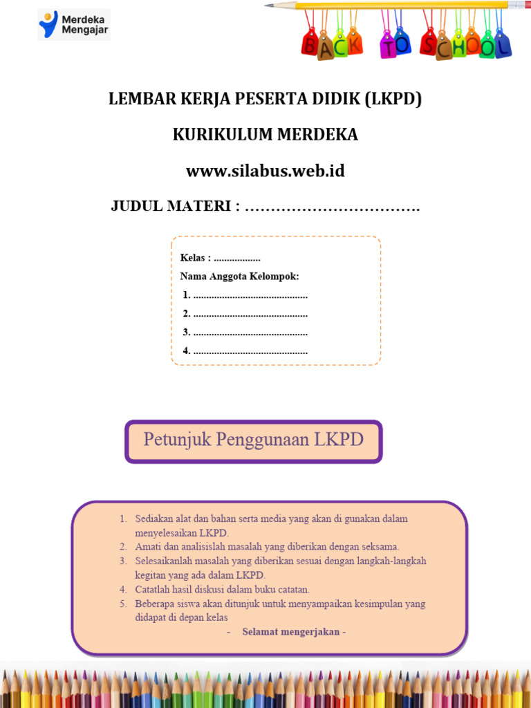 LKPD KURIKULUM MERDEKA - Silabus - Web.id | PDF