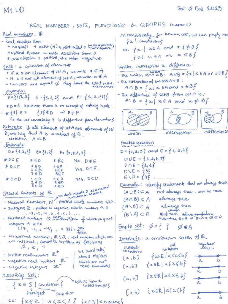00 Math 1 - Course Notes - Chap 1-5 | PDF