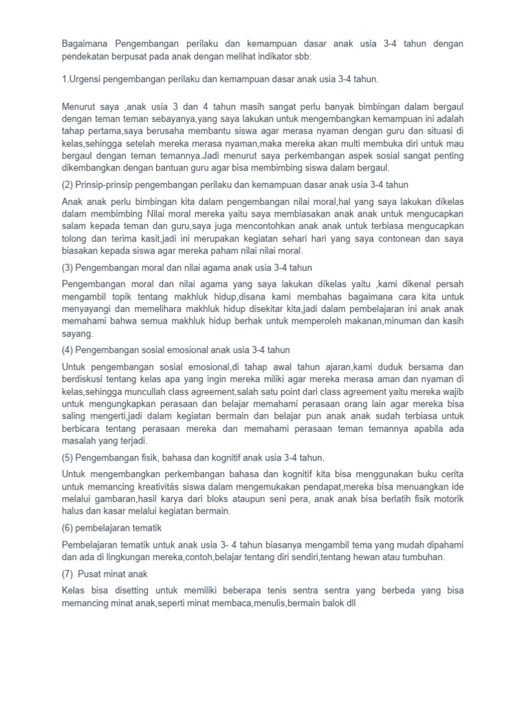 Diskusi 2 Metode Pengembangan Perilaku Dan Kemampuan Dasar AUD | PDF