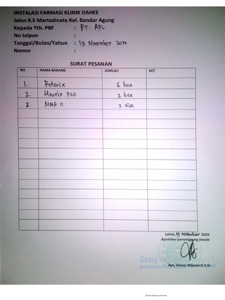 SP Vaksin Ke PT - Apl, 19-11-2022 | PDF