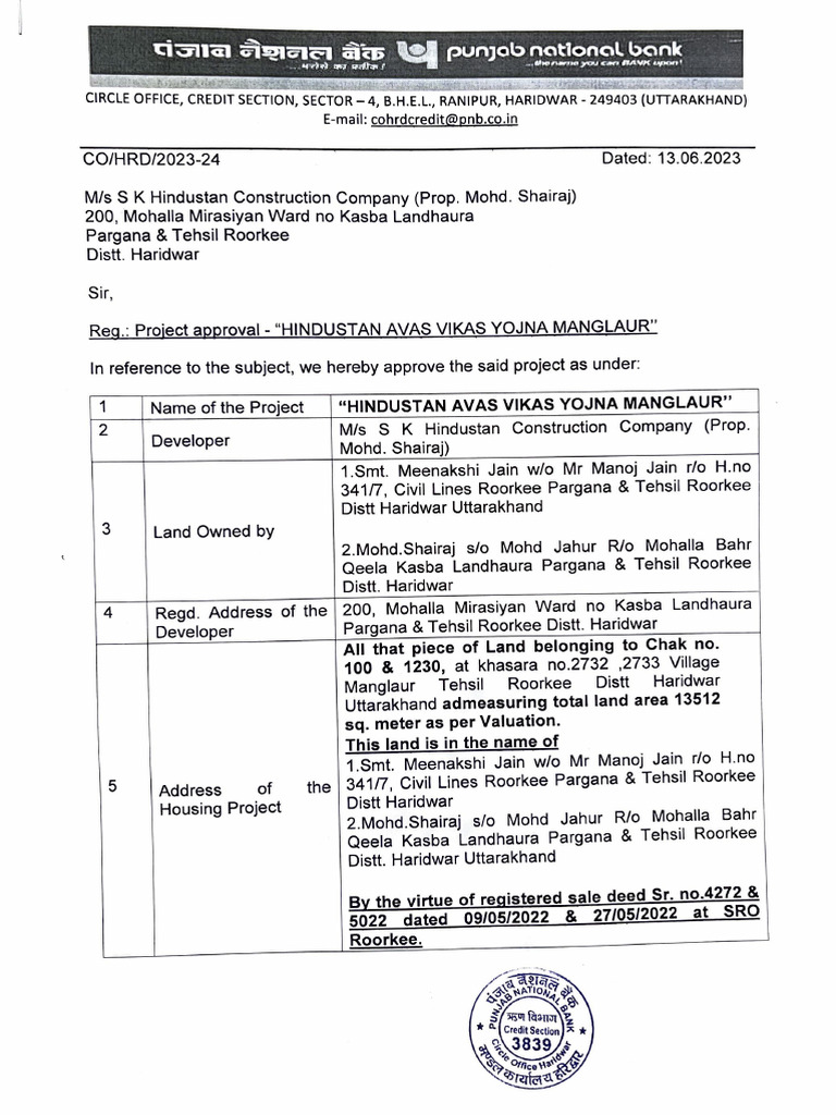 Project Approval Letter | PDF