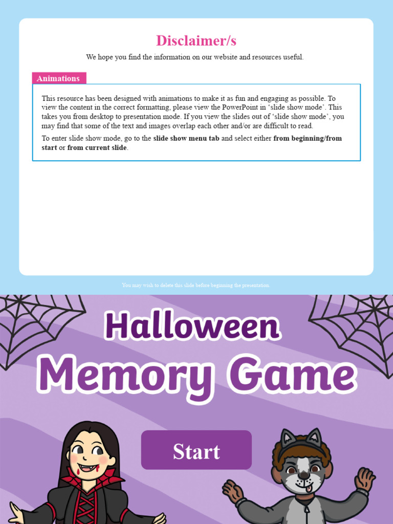 T PZ 1661353849 Fun Halloween Memory Game Puzzle Powerpoint - Ver - 3 | PDF
