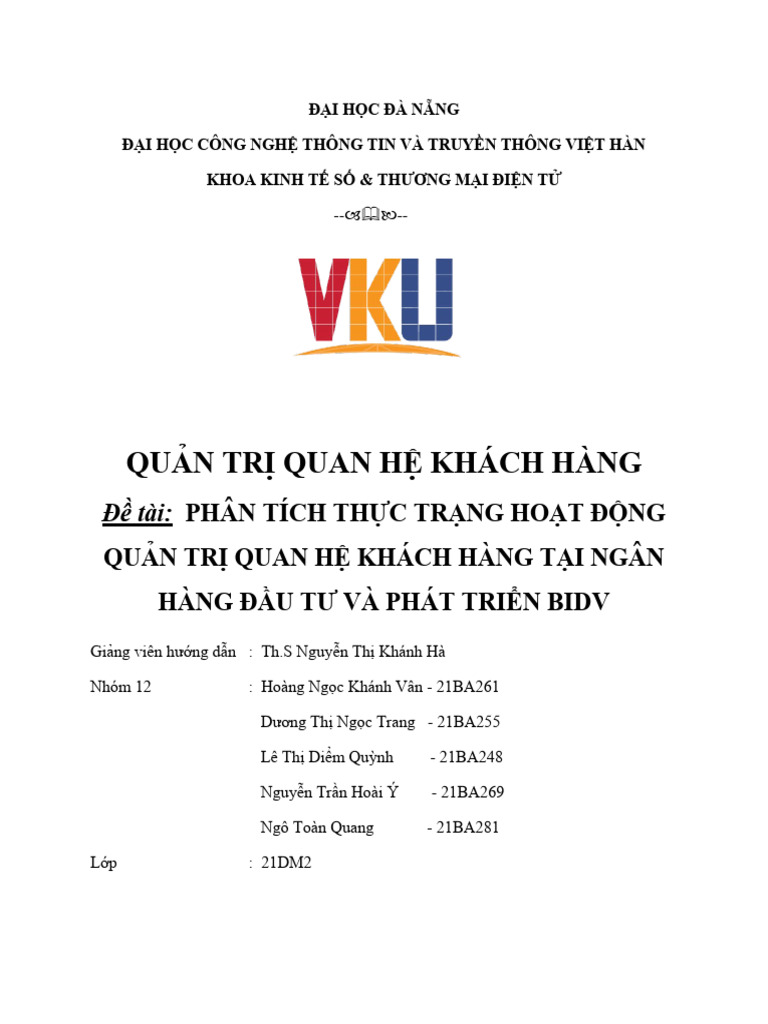 QTQHKH Bidv Nhóm 12 1 | PDF