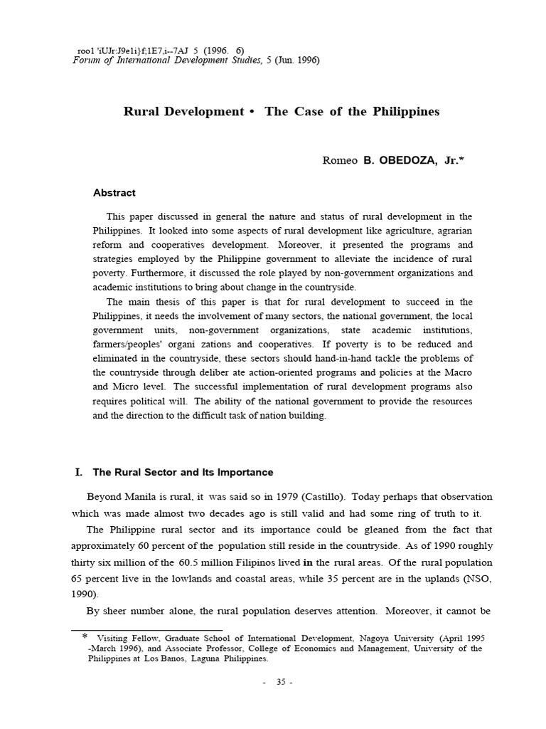 Rural Development Challenges in the Philippines | PDF | Agriculture ...