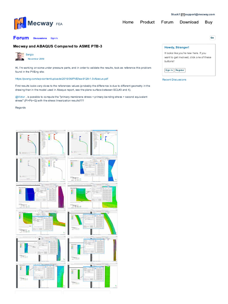 Mecway and ABAQUS Compared To ASME PTB-3 - Forum | PDF
