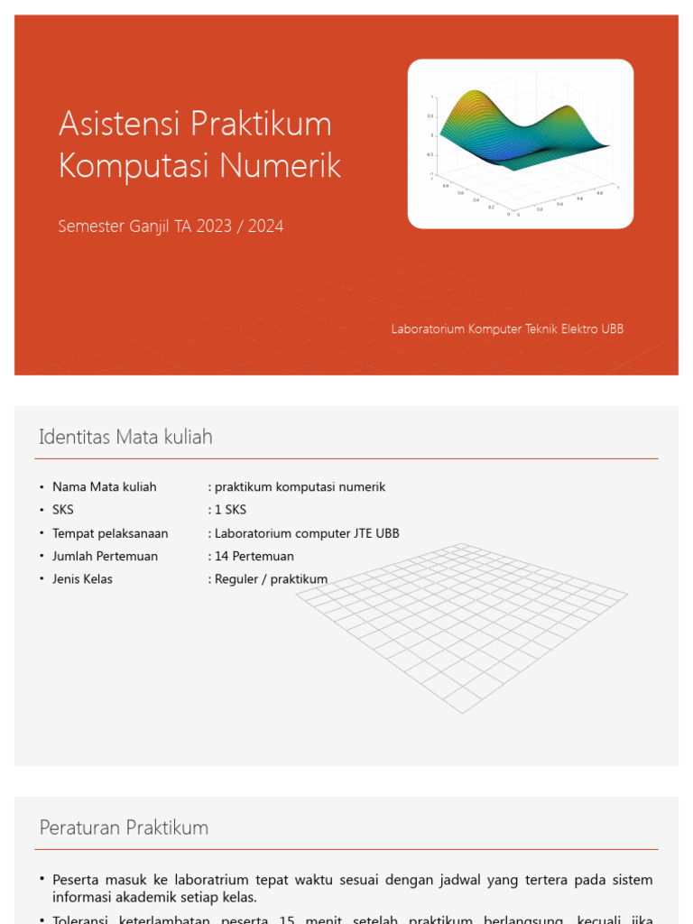 Asistensi Praktikum Komputasi Numerik | PDF | Karier & Perkembangan ...