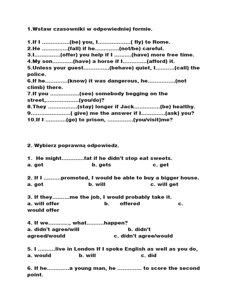 II Tryb Warunkowy | PDF