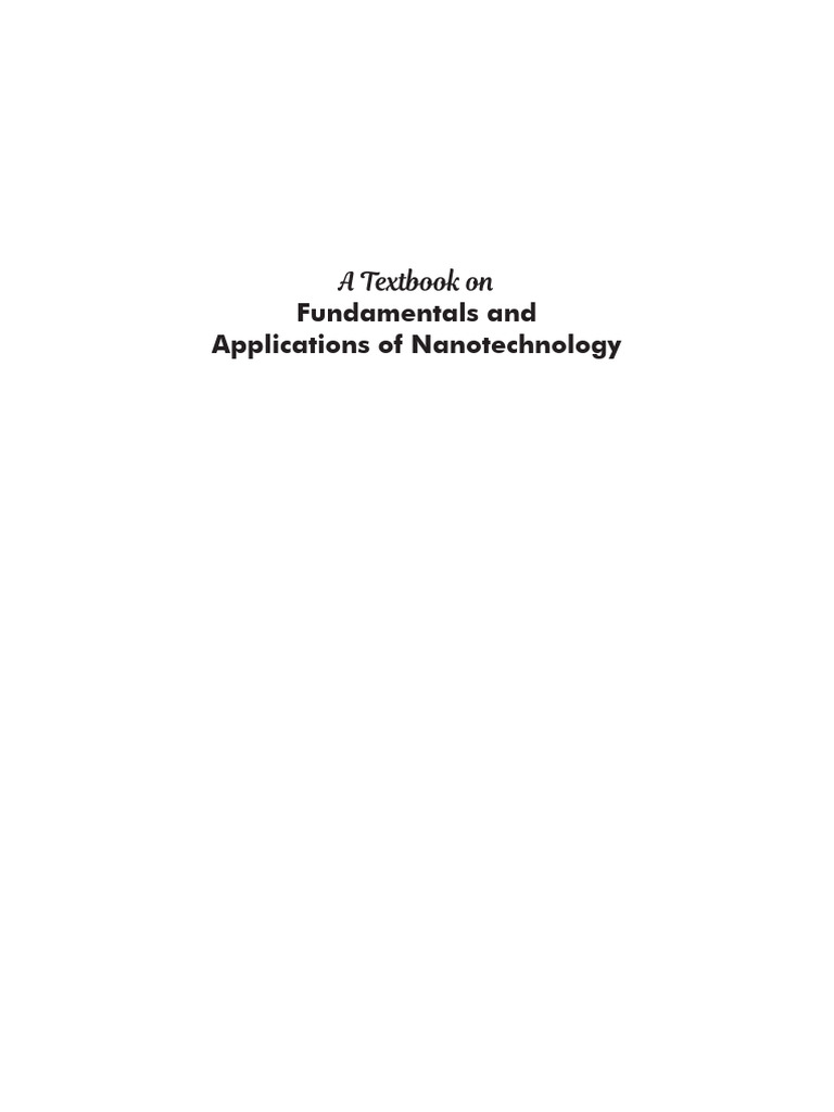 A Textbook On Fundamentals and Applications of Nanotechnology | PDF | Nanotechnology | Microscope