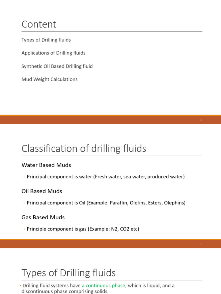 Unit 2 Classification of Drilling Fluids | PDF