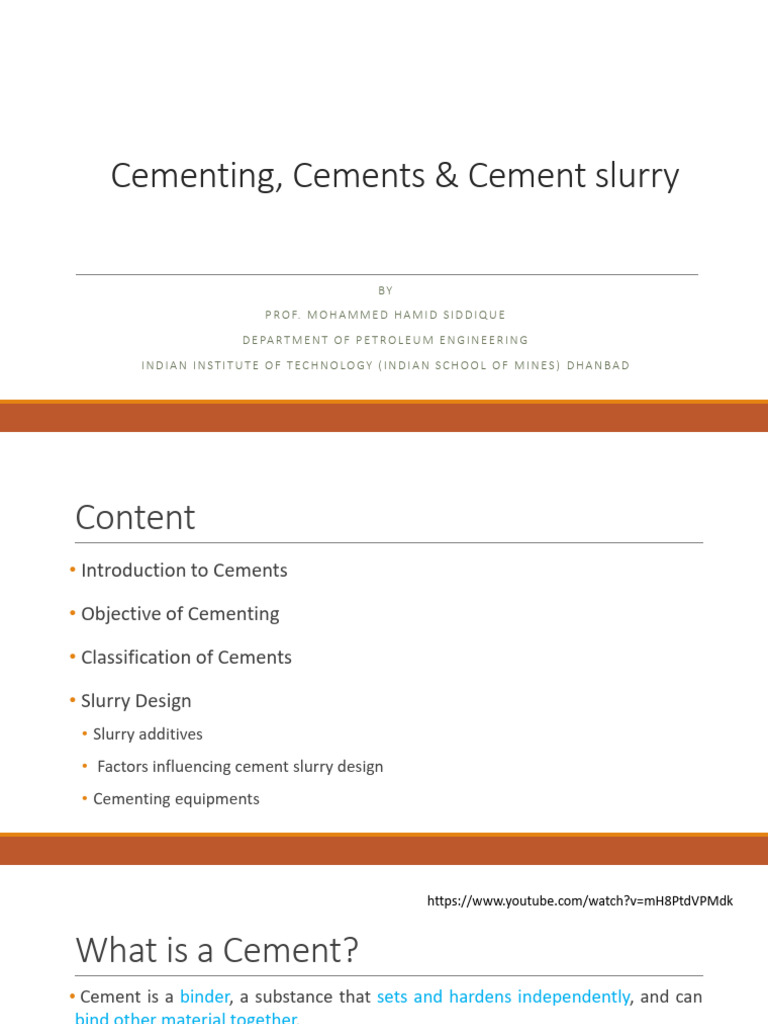 Unit 6 Cementing, Cements and Cement Slurry | PDF | Casing (Borehole ...