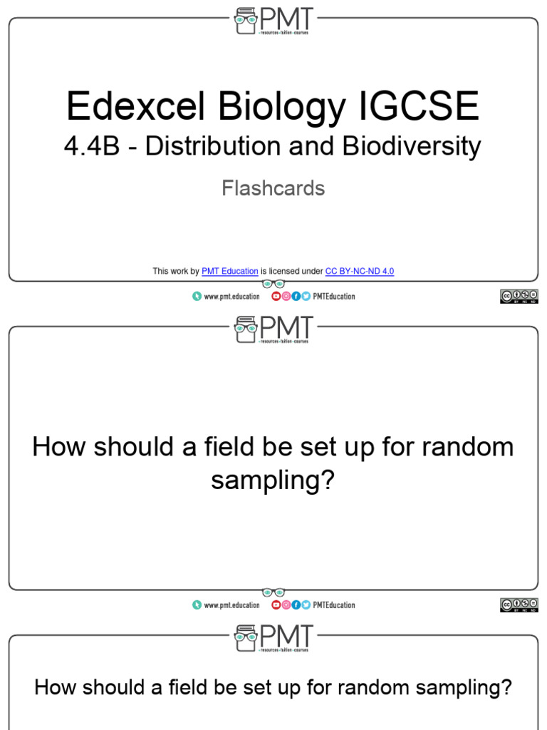 Flashcards - Distribution and Biodiversity - Edexcel Biology IGCSE ...