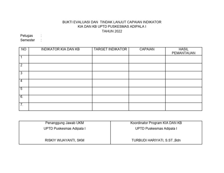 Evaluasi Dan Tl Kia Dan Kb | PDF