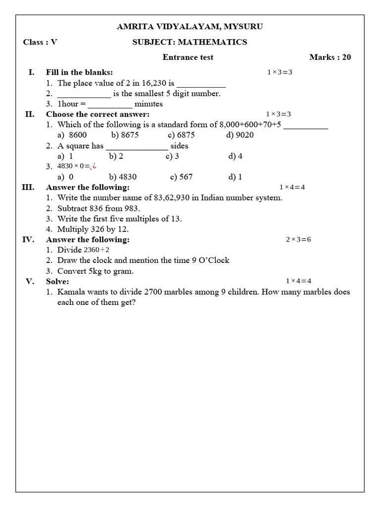 Amrita Vidyalayam | PDF