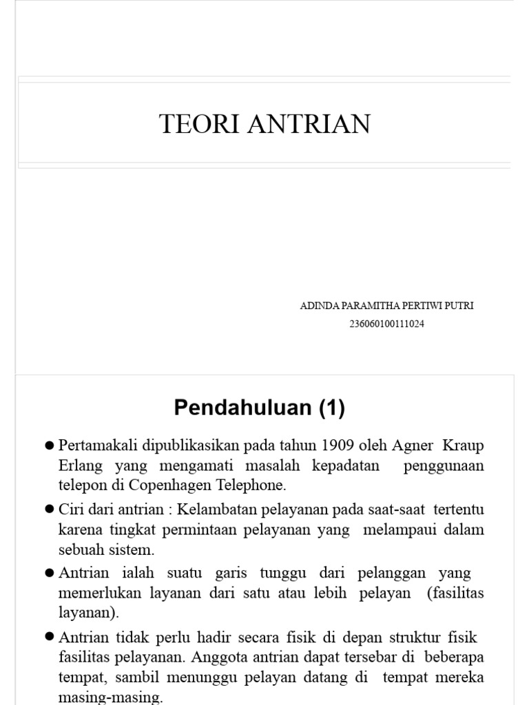Adinda Paramitha Tugas 4 Teori Antrian S2 Rek Terminal 2023 | PDF