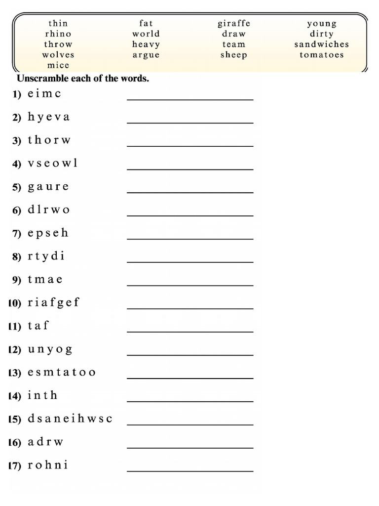 L17-18wolves Till Thin - Anagram, Gaps | PDF