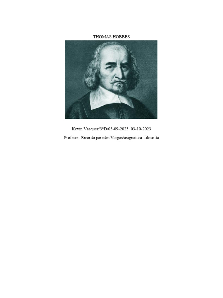 Thomas Hobbes | PDF | Thomas Hobbes | Teorías filosóficas