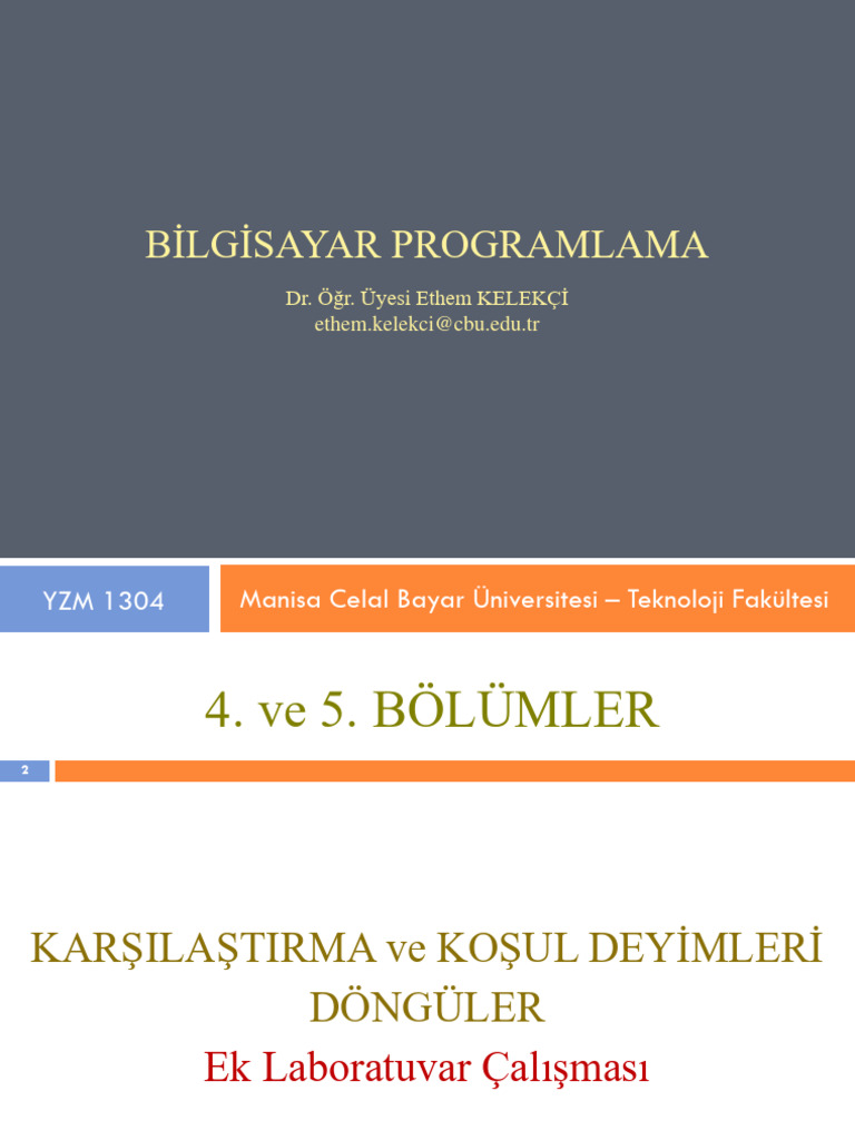 Lab 4 5 Ek - Bilgisayar Programlama | PDF