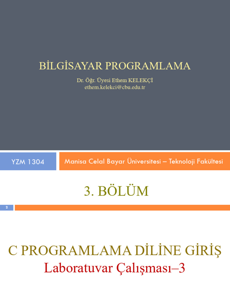 Lab - 3 - Bilgisayar Programlama | PDF