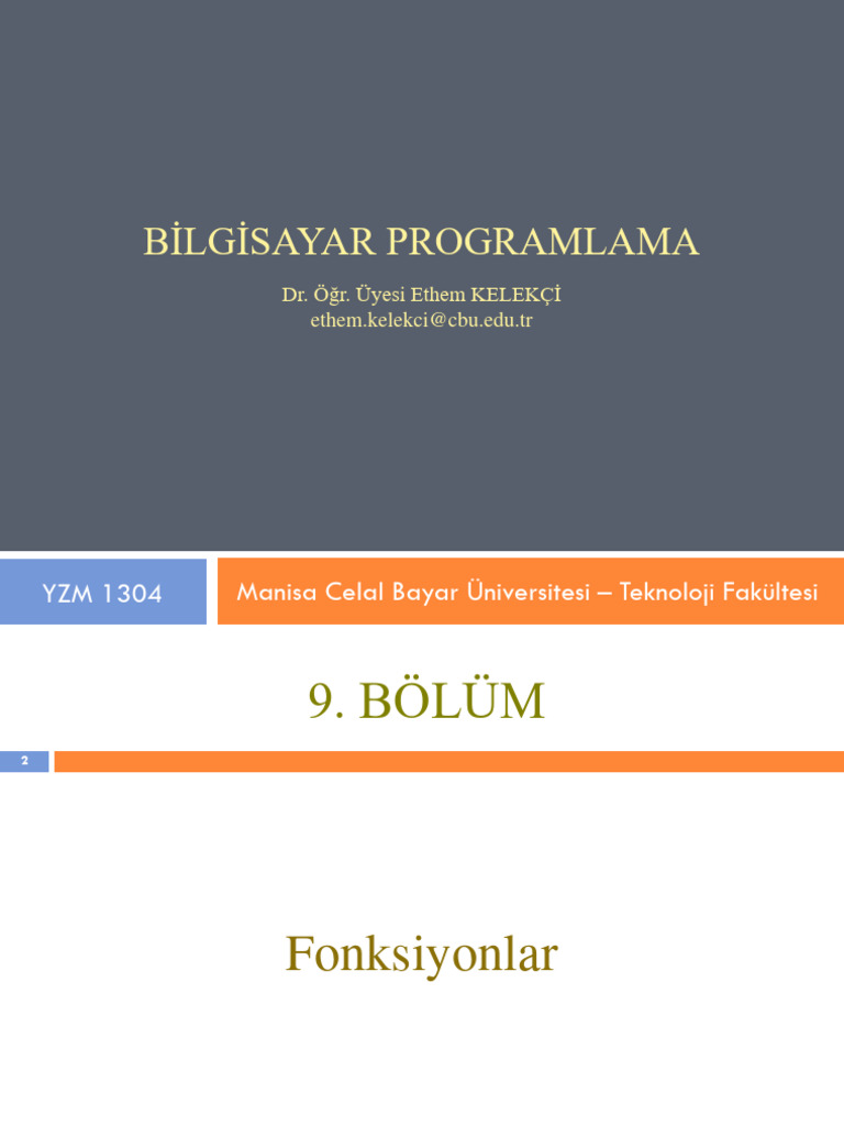 Bolum - Bilgisayar Programlama | PDF