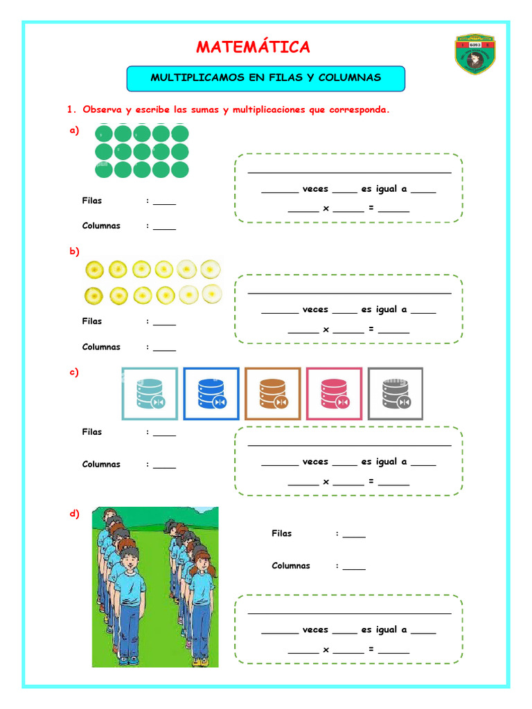 Multiplicación en Filas y Columnas | PDF