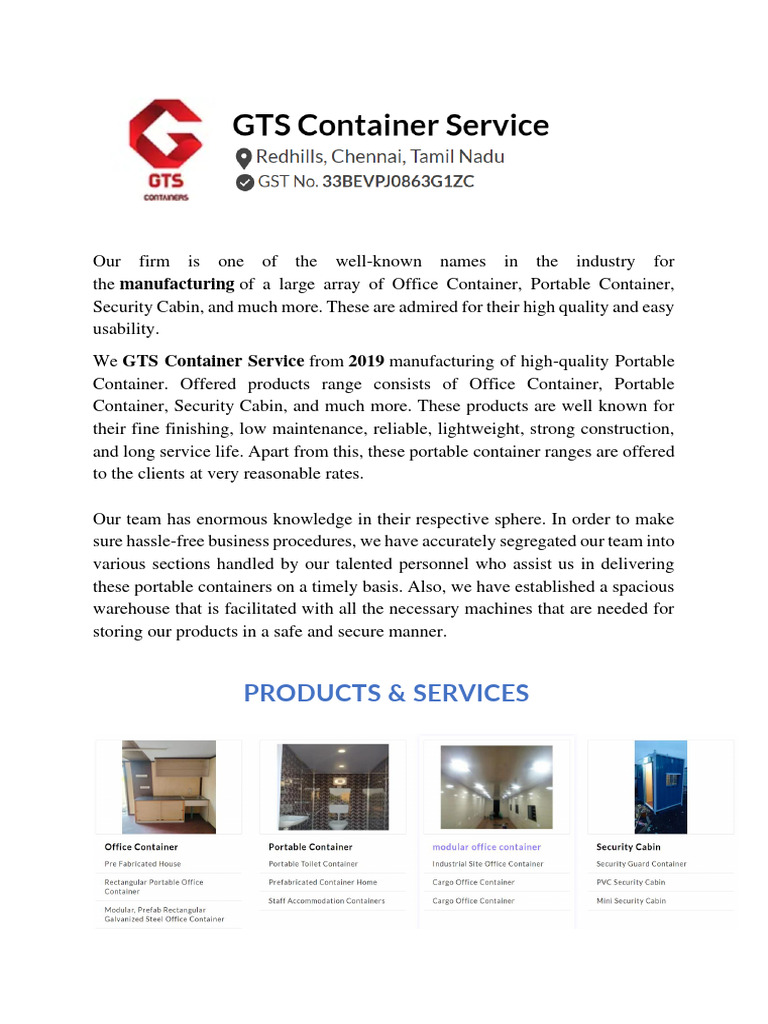 Prefab Office Container | PDF