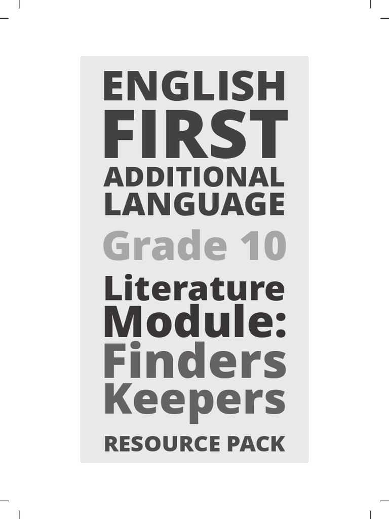 Grade 10 Resource Pack: Finders Keepers | PDF